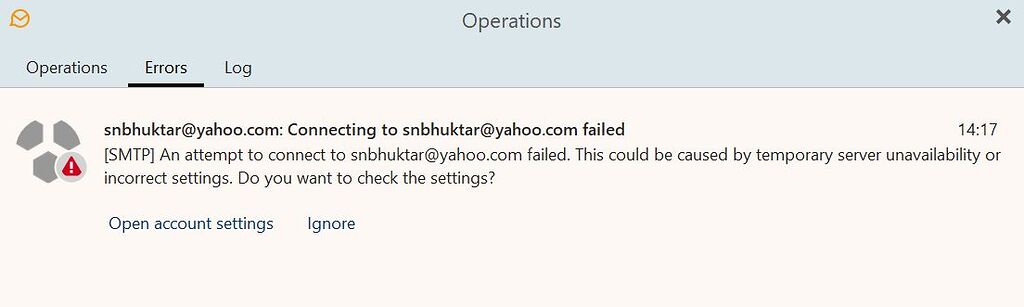 Error sending mails - Mail - eM Client