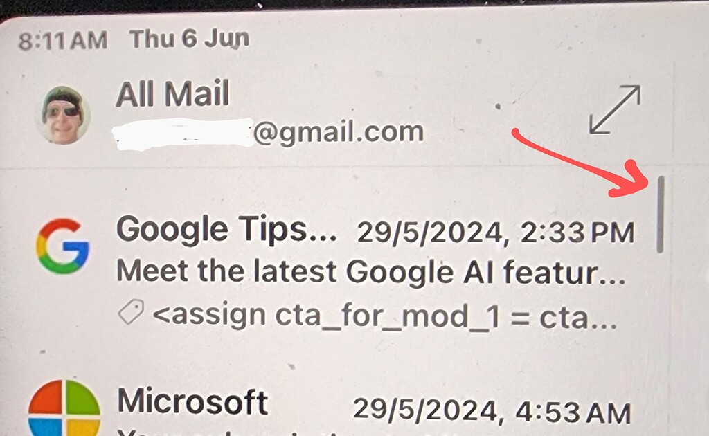 iPad app scroll bar size is too small to press to scroll down - Mobile ...