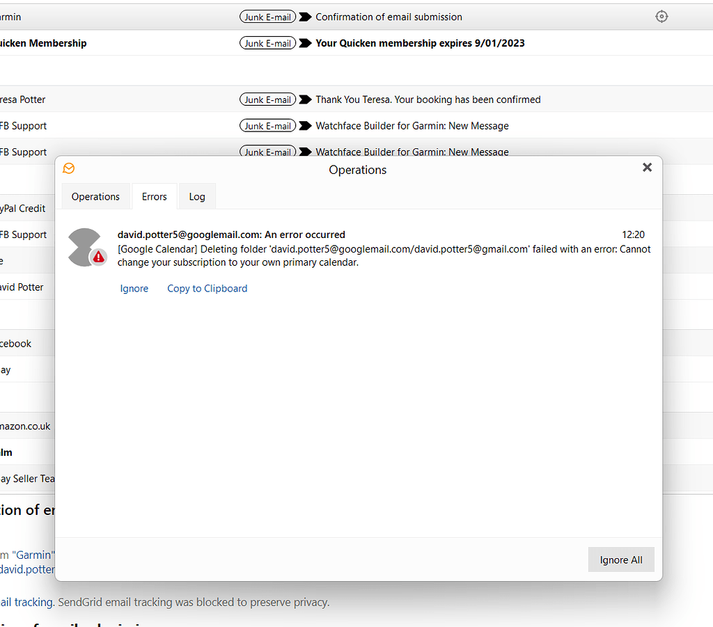EM Calendar Error Message - Calendar - eM Client
