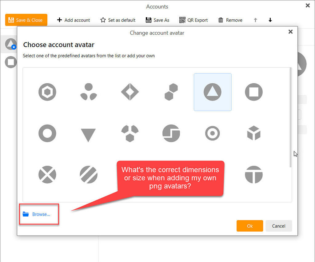 Choose Account Avatar - eM Client
