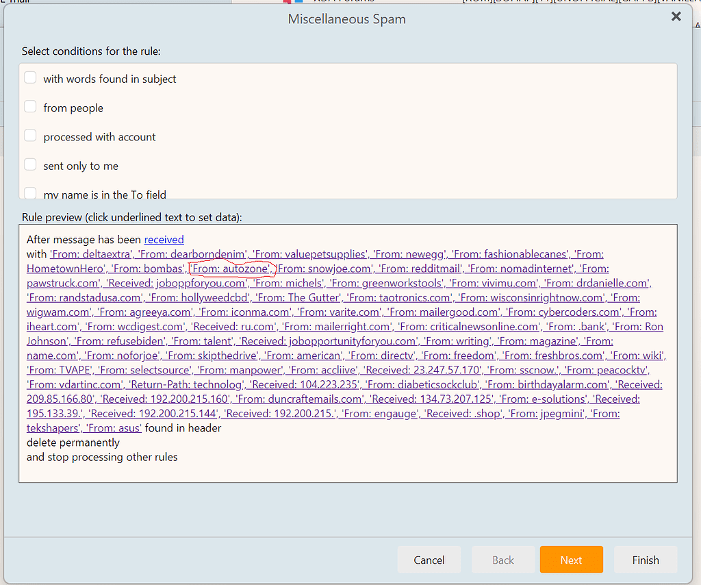 How to Delete a Clause from a Rule With Multiple Clauses - Mail - eM Client