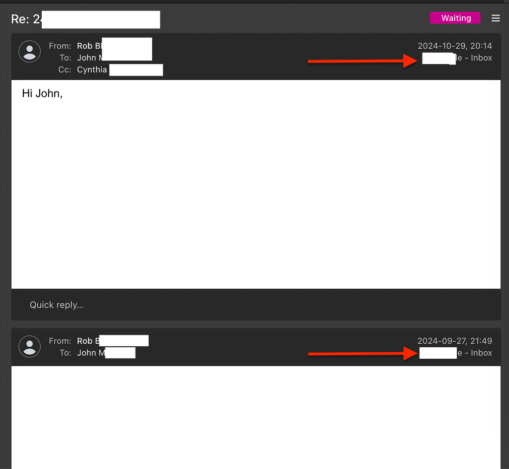 How do I tell the source folders of messages in a threaded conversation ...