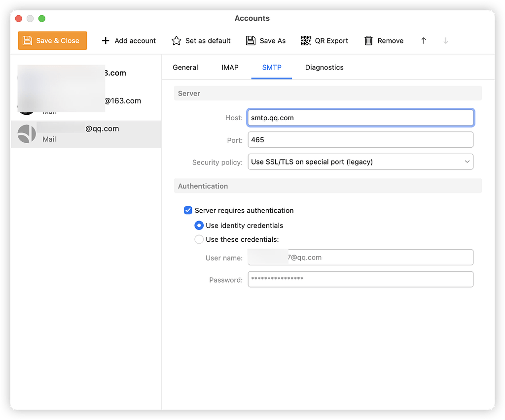 Issue about QQ email SSL encryption - Initial setup - eM Client