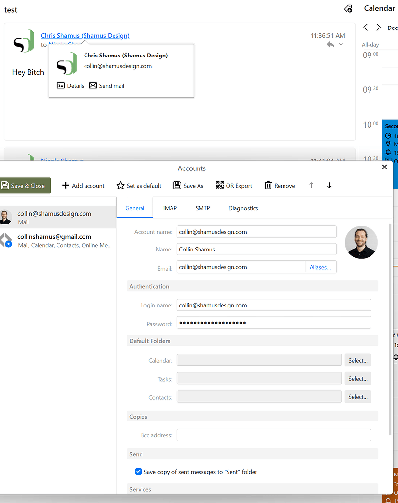 Wrong name in sender - Mail - eM Client