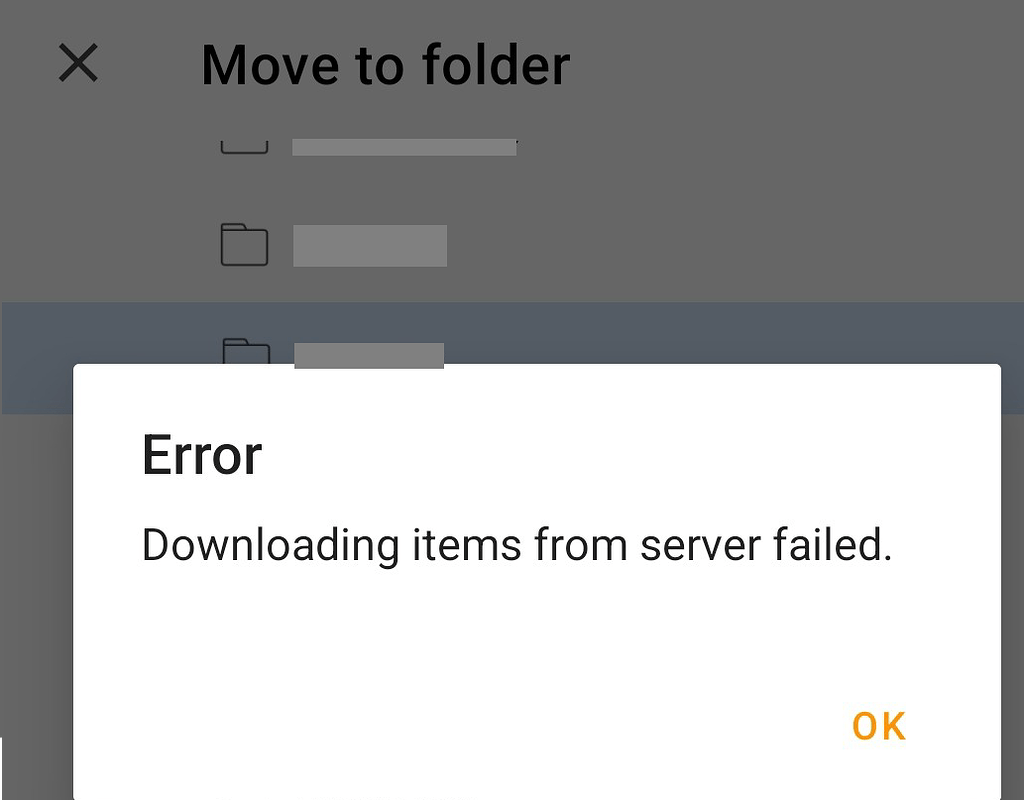 Downloading items from Server failed on Move to Folder iPad - Mobile apps - eM Client