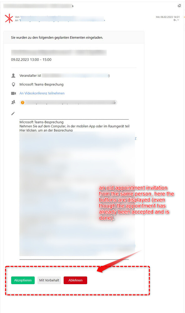 Don’t get accept, tentative or decline buttons for invitation mail. it ...