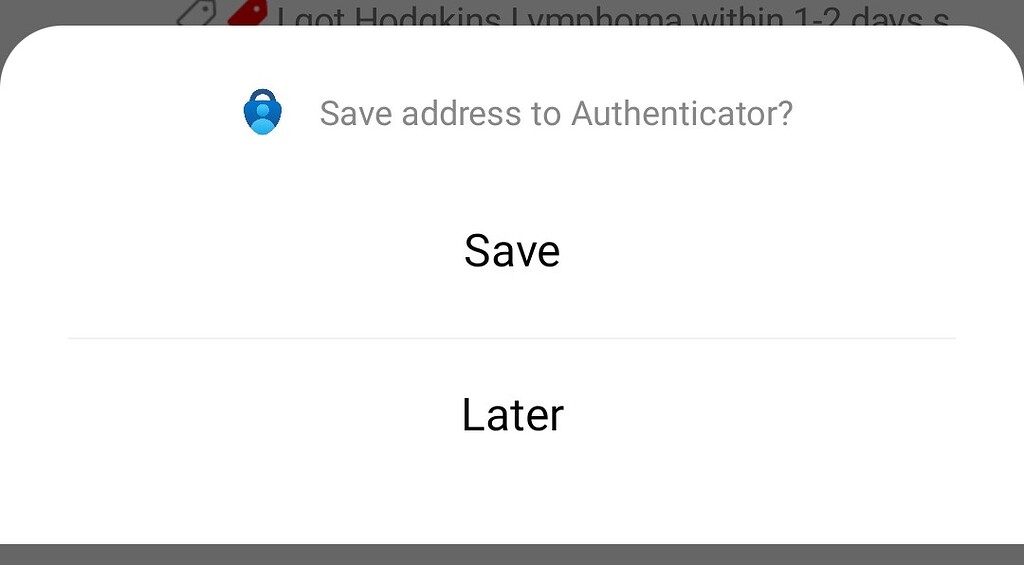 eM Client Android & iOS app using MS Authenticator asking to save addresses when sending mail ...