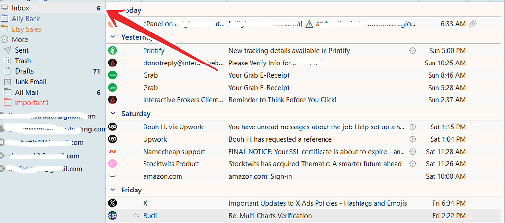 Inbox does not match gmail inbox.... missing unread messages - Mail - eM Client