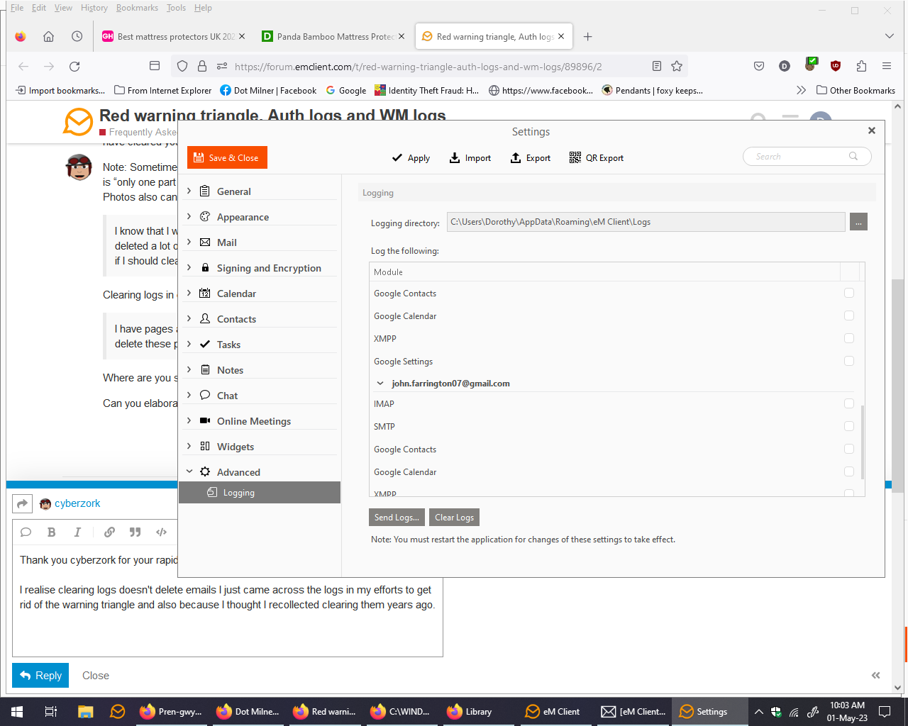 Red warning triangle, Auth logs and WM logs - Frequently Asked ...
