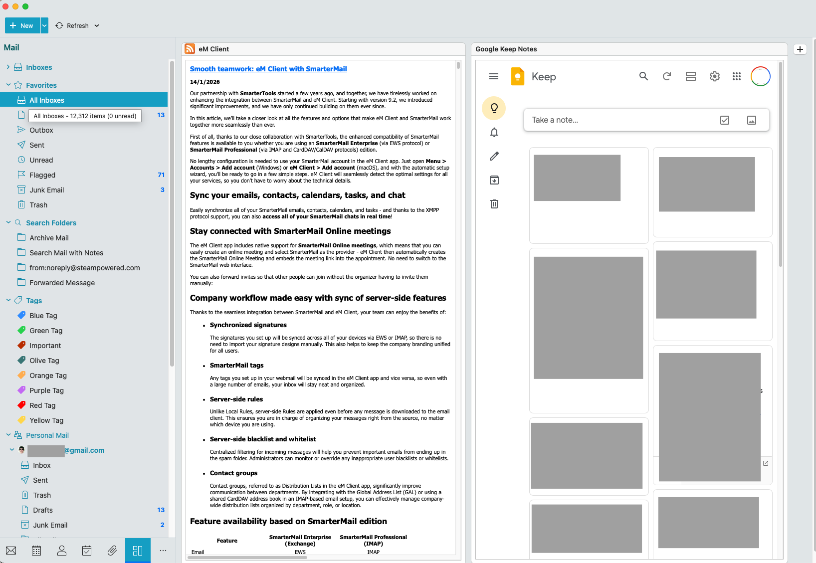 Adding Google Keep Notes as a Widget in eM Client - Frequently Asked ...