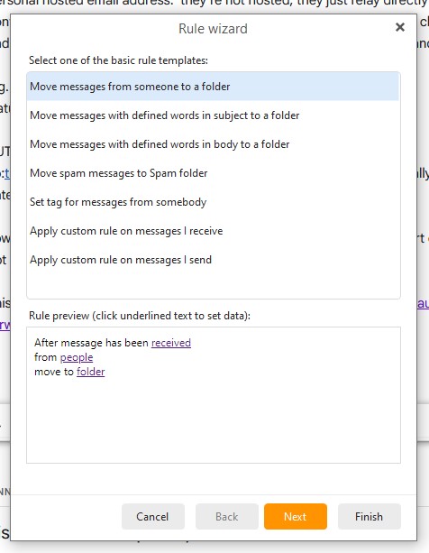 No "sent to" option for my Rules Wizard. - Mail - eM Client