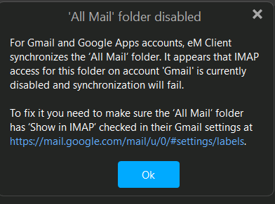 Gmail pop settings now require oauth - Mail - eM Client